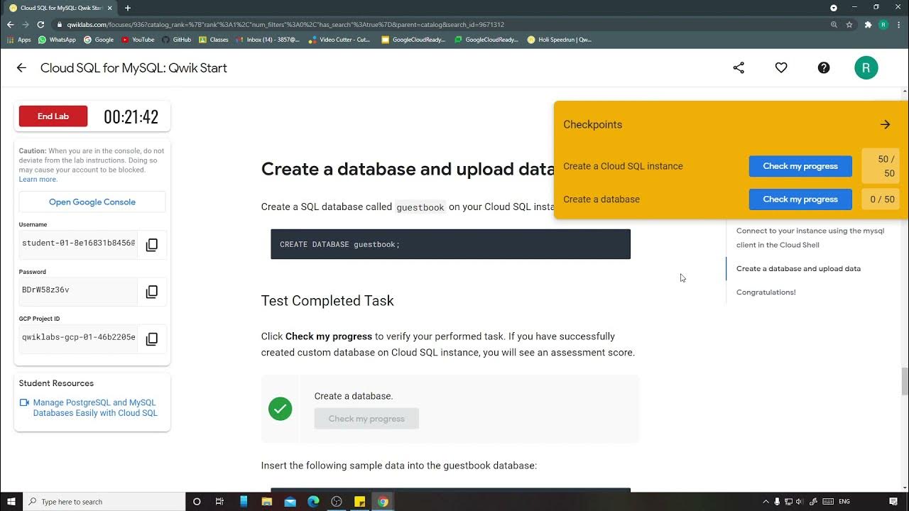 Cloud SQL for MySQL: Qwik Start | Qwiklabs [GSP151] - YouTube
