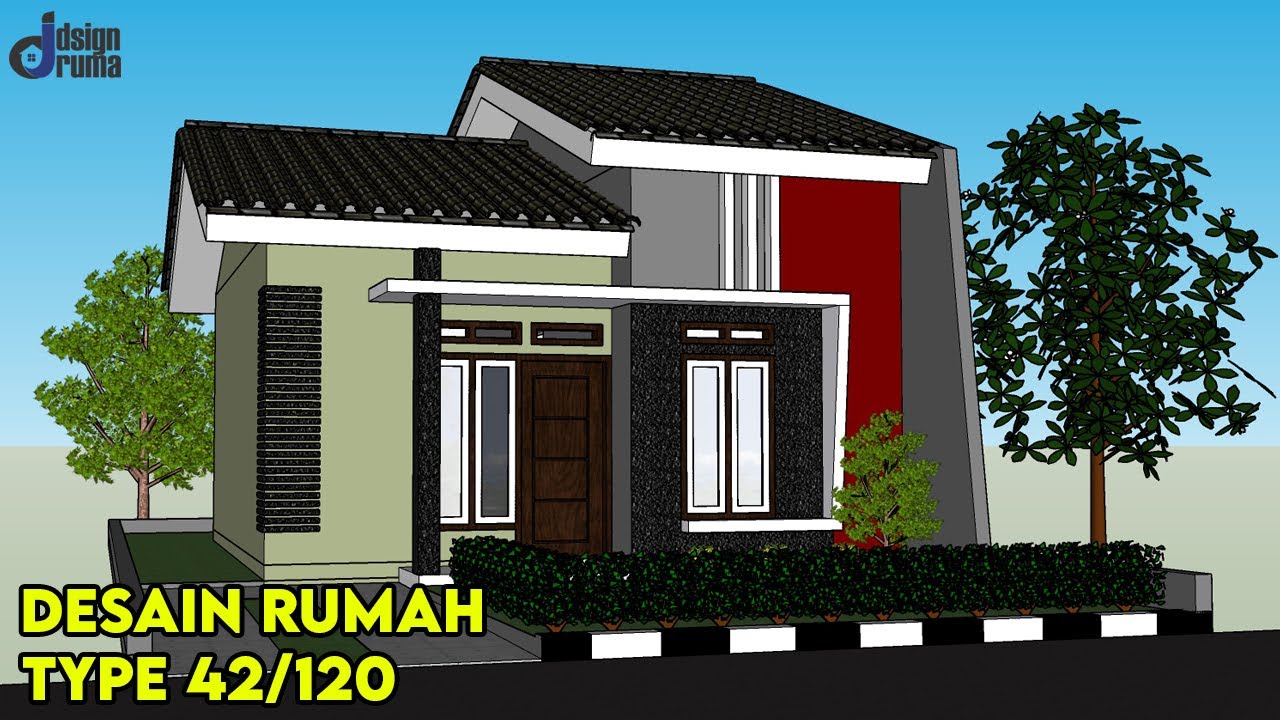 Desain Rumah Minimalis Type 42/120 | Sketchup House Design - YouTube
