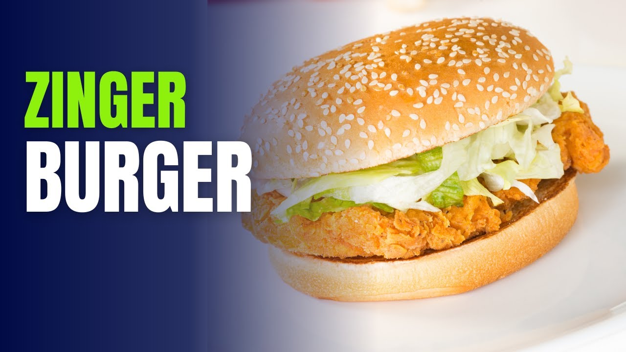 KFC Style Mighty Zinger Burger Recipe by Sumra | زنگربرگر | - YouTube