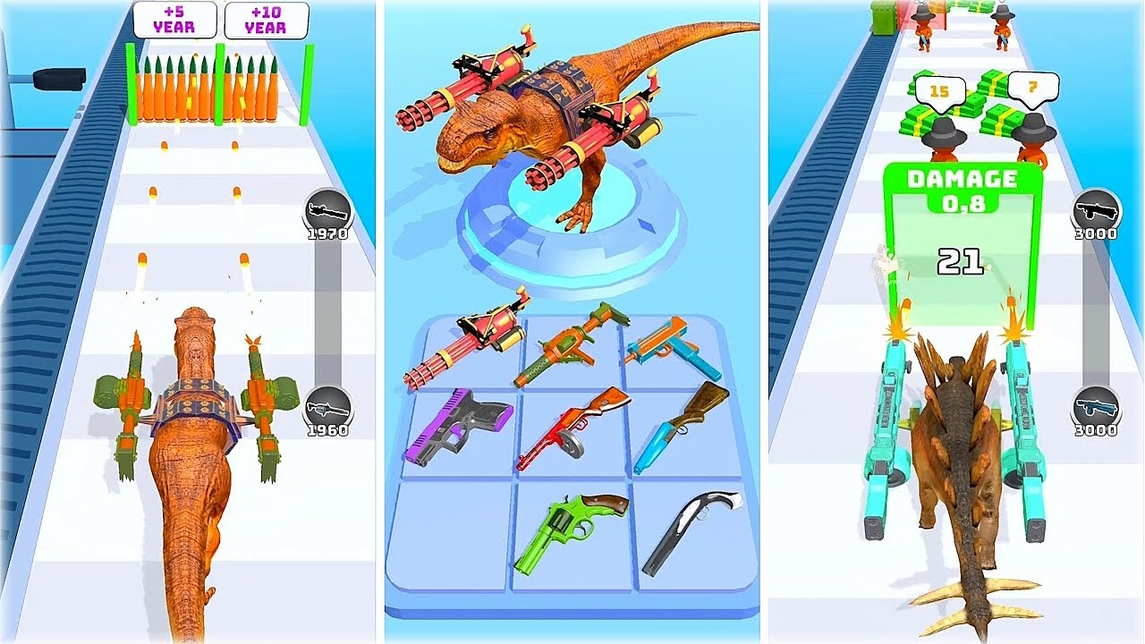 MAX LEVEL in Dino Gun Madness Game! - YouTube