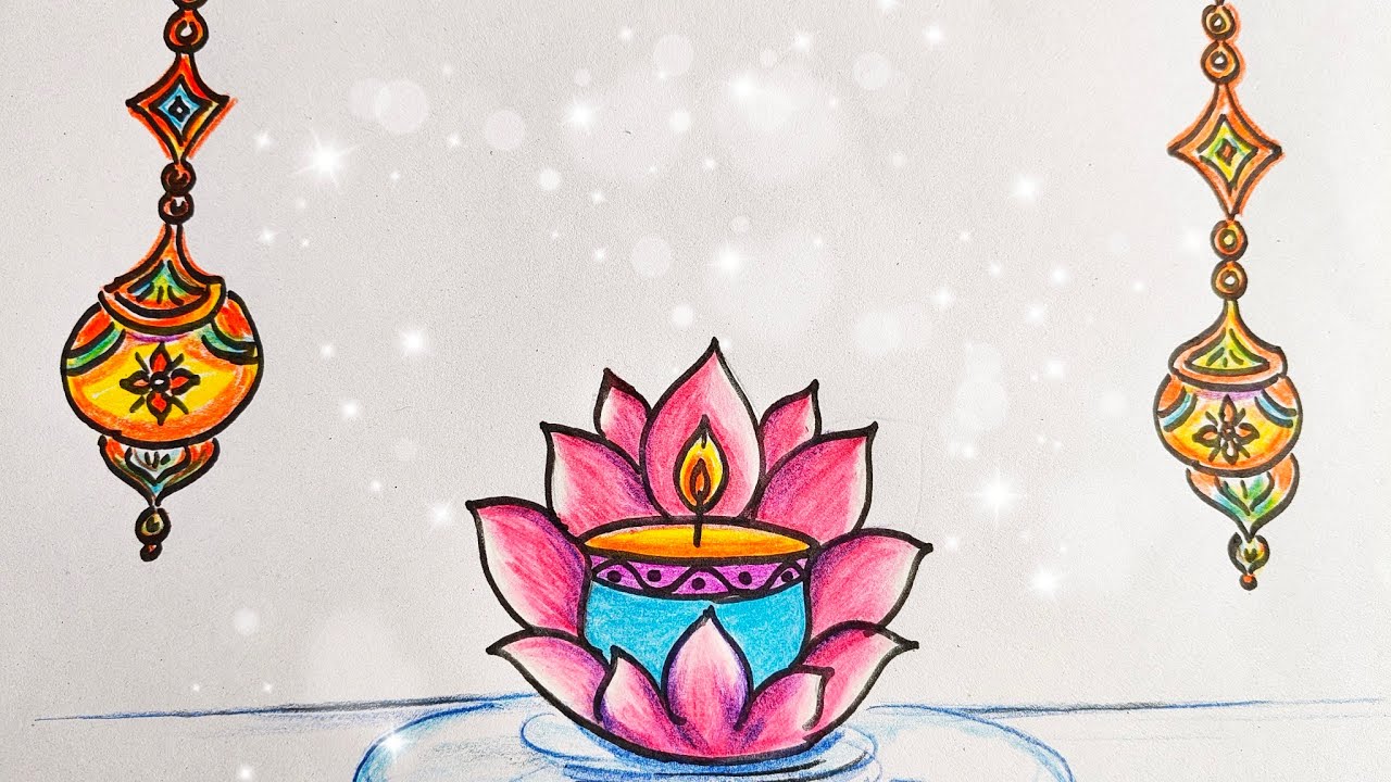 Diwali | Diwali Diya Drawing | How To Draw Diya Easy Step By Step ...