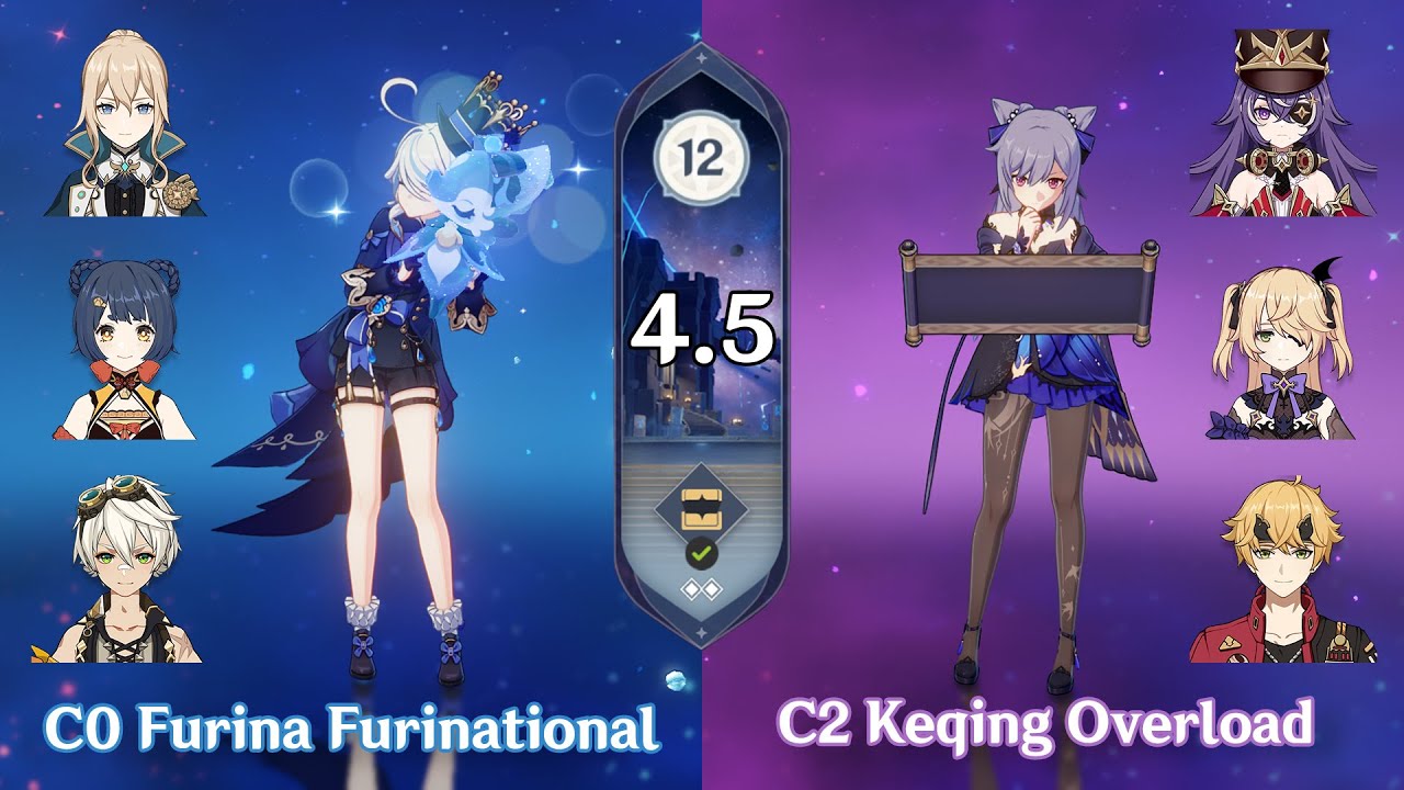 4.5 Spiral Abyss Floor 12 - C0 Furina and C2 Keqing - Genshin Impact ...