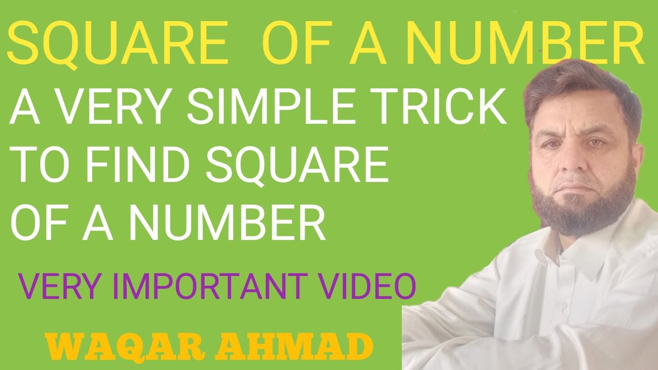 HOW TO FIND SQUARE OF A NUMBER . - YouTube