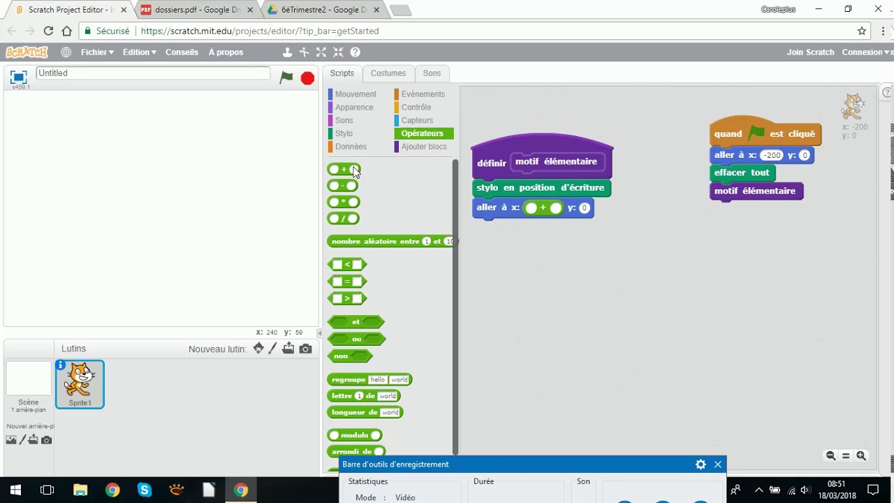 6è frise motif élémentaire élève - YouTube