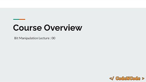 Bit Manipulation : CodeNCode - YouTube