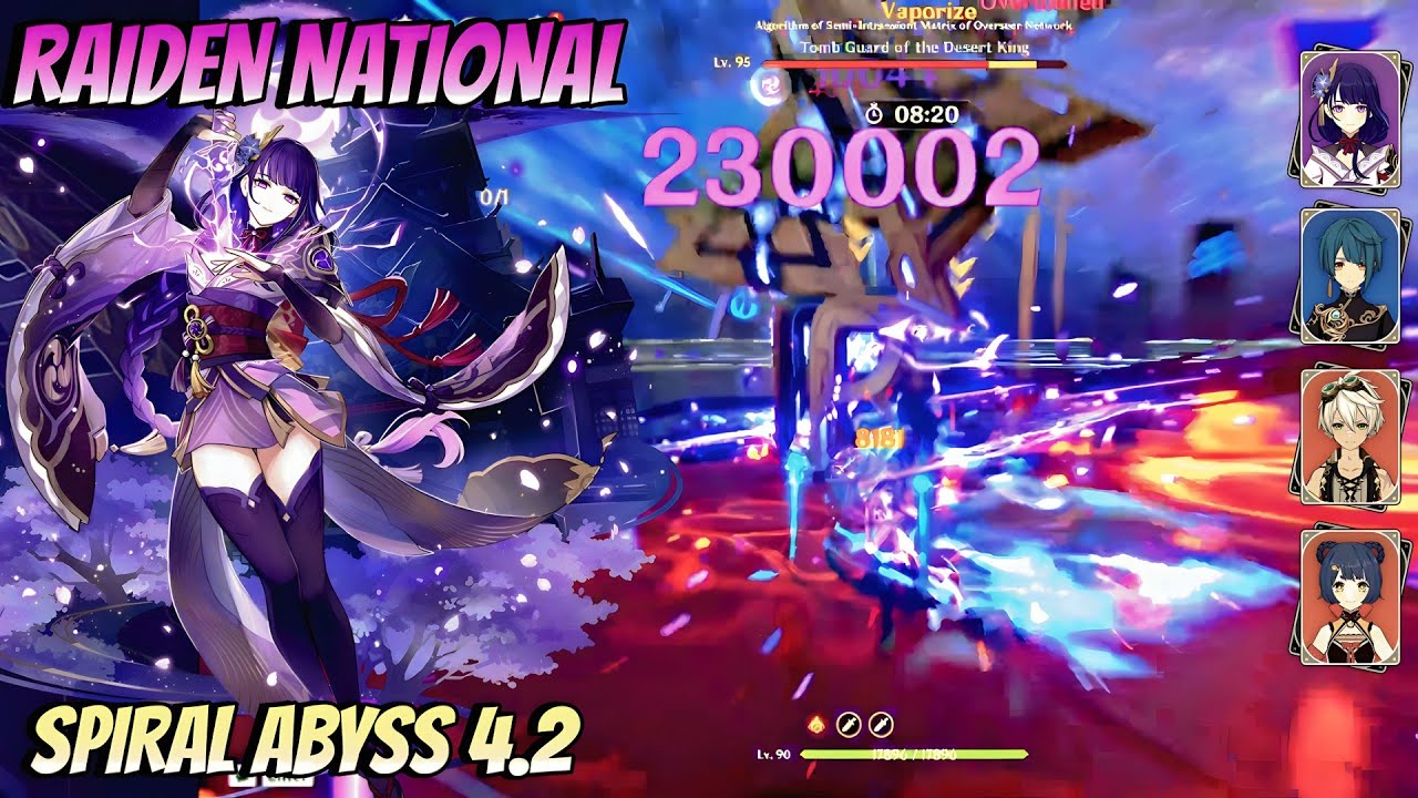Raiden National Team Destroys tri Boss Second Half | Spiral Abyss 4.2 ...