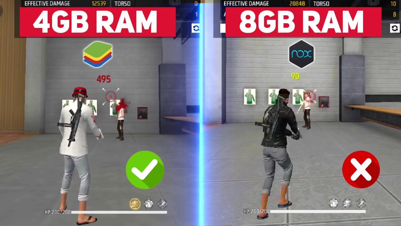 4GB RAM VS 8GB RAM PC FREE FIRE GAMEPLAY😱 - YouTube