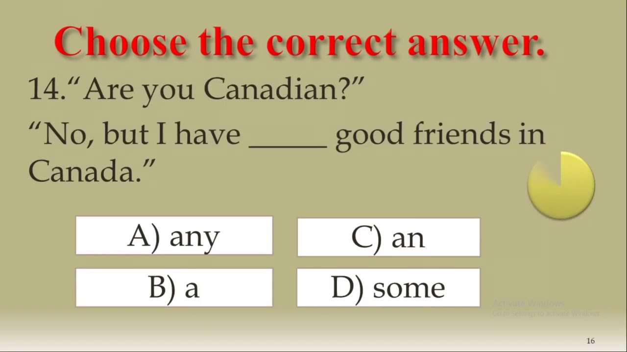 English Grammar Practice:Test #21: a/an/some/any: How much/ how many ...