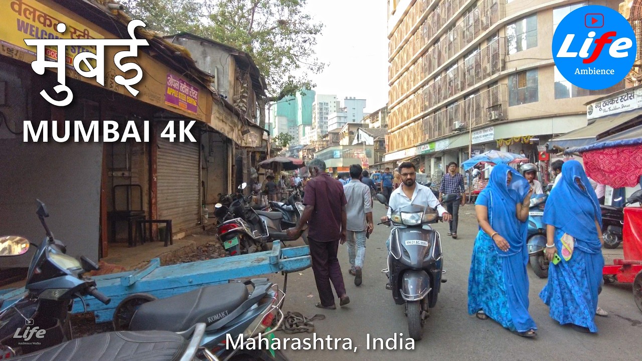Walking MUMBAI 🇮🇳 - Vibrant City Life - India Walking Tour 4K HDR - YouTube