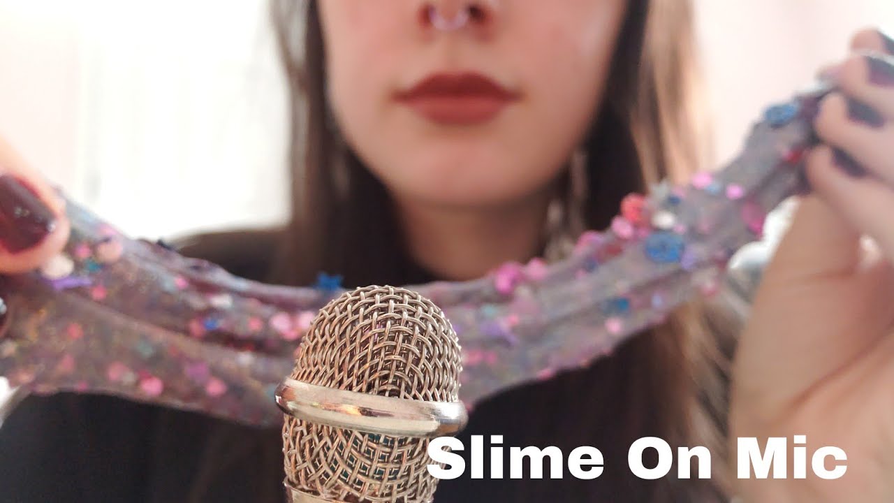 ASMR Slime On Mini Microphone | No Talking | Crunchy Slime | Relaxing ...