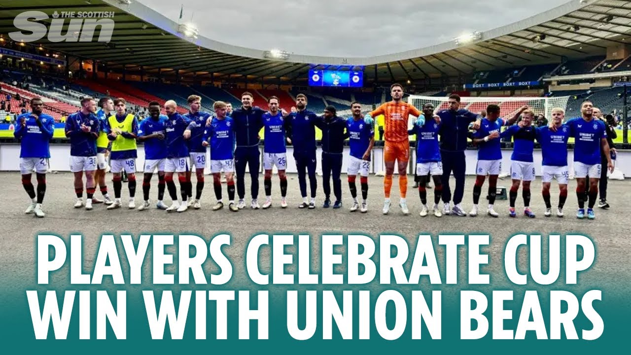 Rangers players and Union Bears celebrate cup win together after final ...