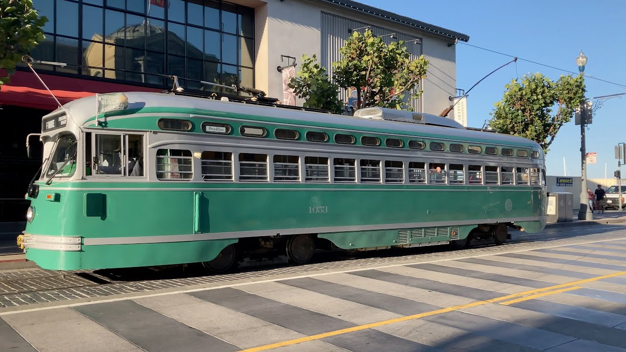 Muni F-Line Streetcar 1053 Brooklyn @ Jefferson St & Mason St San ...