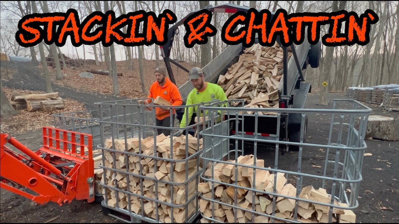 #308 Stackin' & Chattin': Stacking Firewood into IBC Totes - YouTube