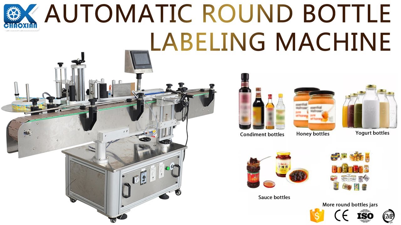 Automatic labeling machine, medcial round bottle labeler, self-adhesive ...