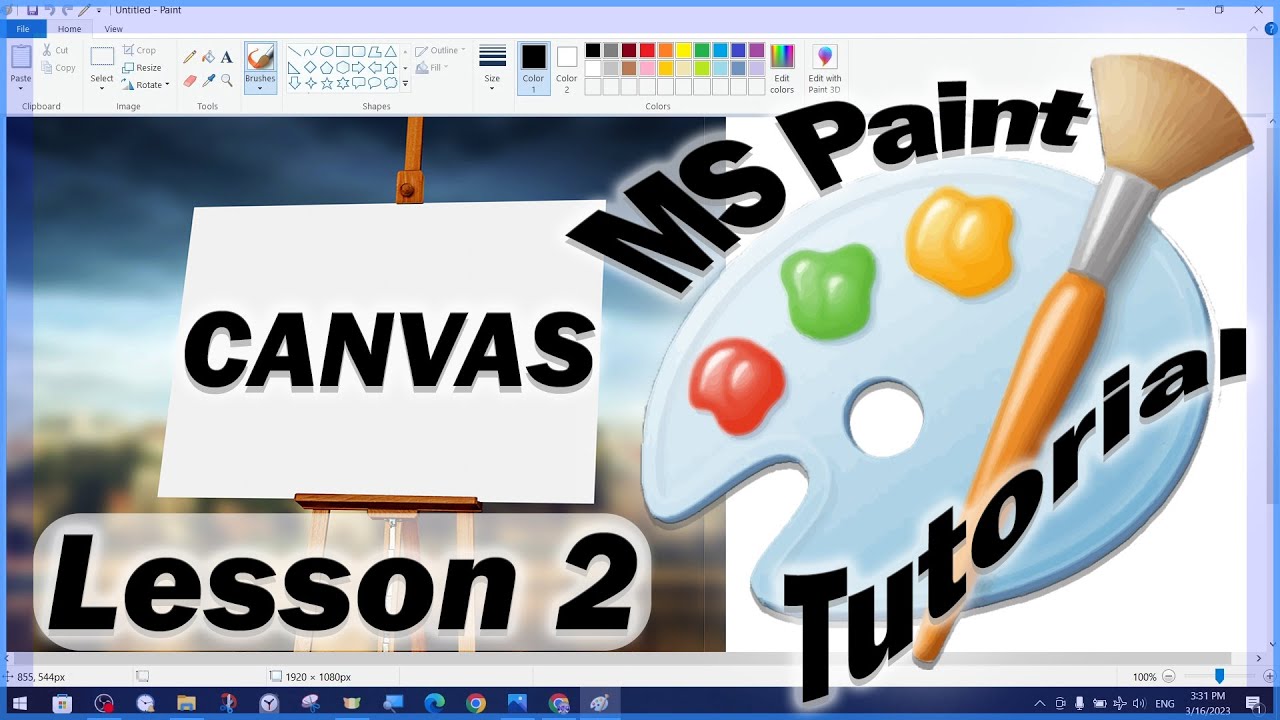 MS Paint Tutorials Lesson 2 CANVAS Size And Other Properties YouTube