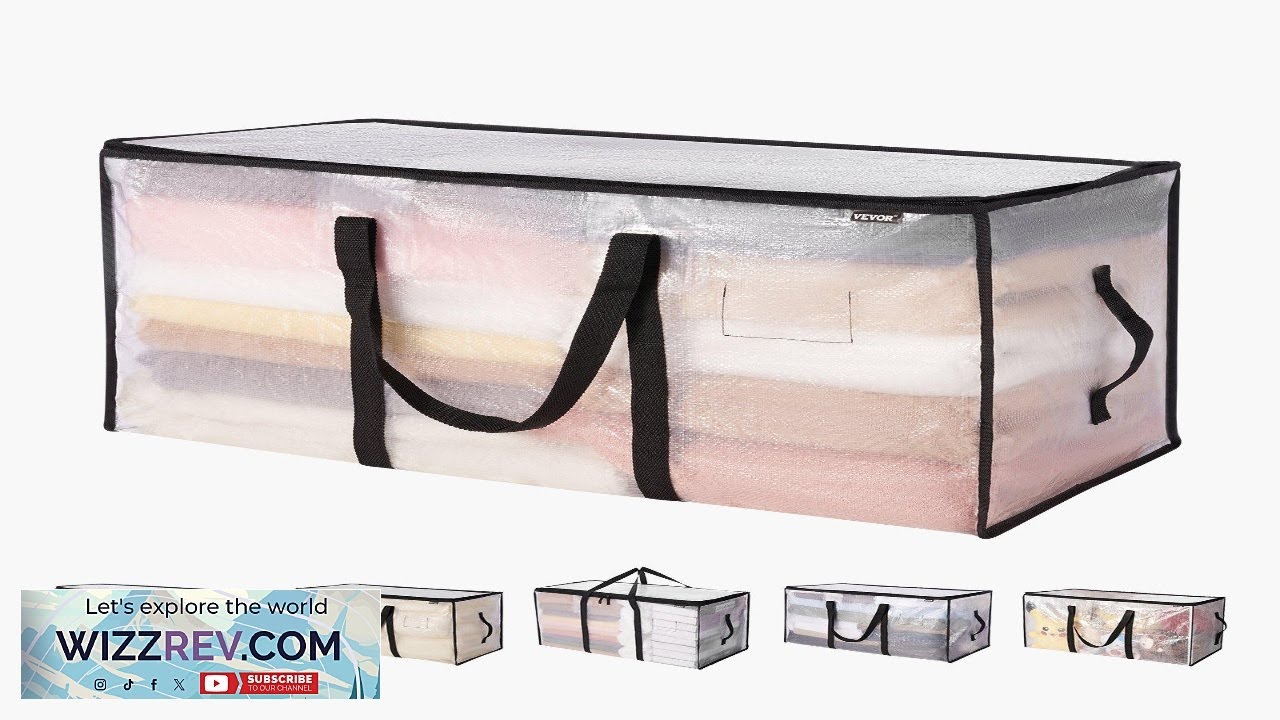 90L 6 Pack Large Cloth Storage Bags Duvet Bedding Clothing Organizer ...