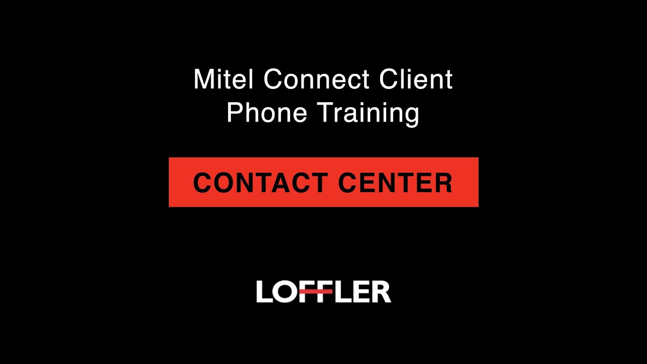 Mitel Connect Client Phone Training: Contact Center - YouTube