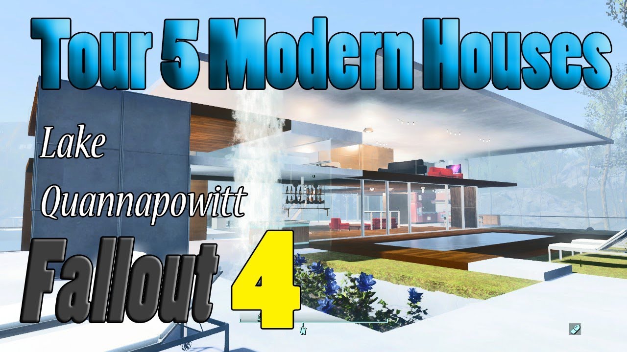 Fallout 4 Lake Quannapowitt Estates Modern House Tour - YouTube