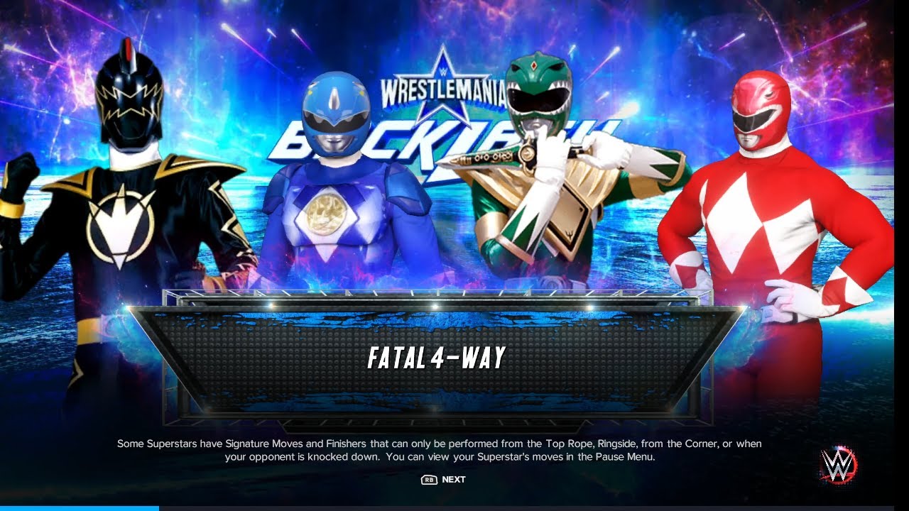 | WWE 2K23 Legend Mode | Power Ranger Fatal 4-Way Elimination | 4K ...