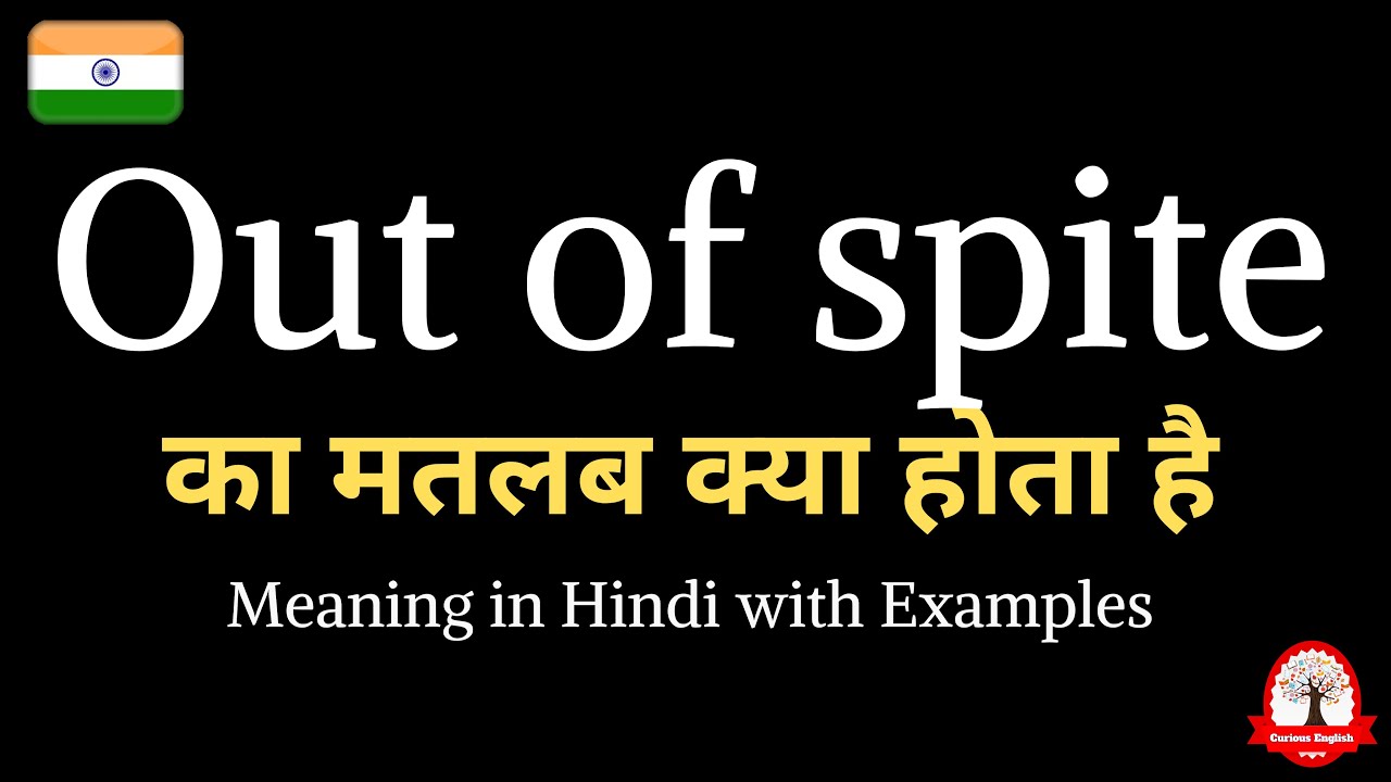 Out of spite meaning in Hindi | Out of spite का मतलब क्या होता हैं ...