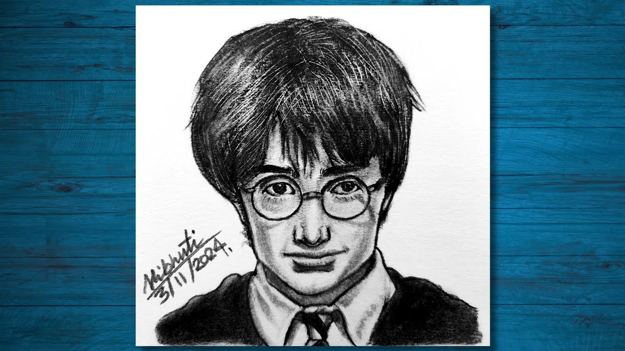 How To Draw Harry Potter | Charcoal Pencil ️ Drawing Sketch Timelapse ...