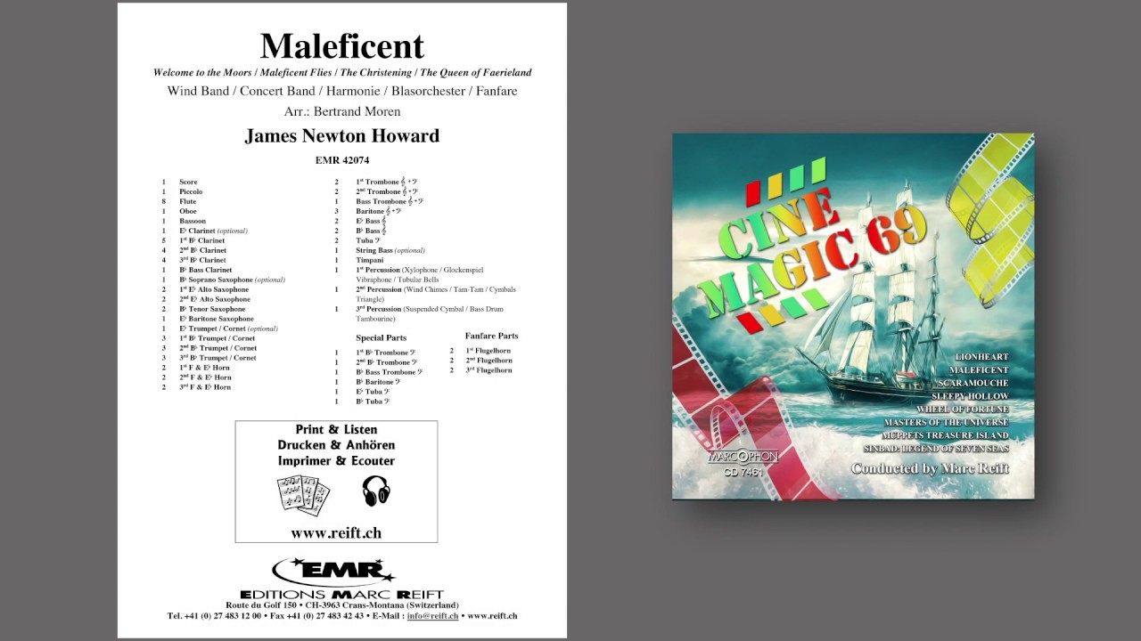 Editions Marc Reift – James N. Howard: Maleficent - for Concert Band ...