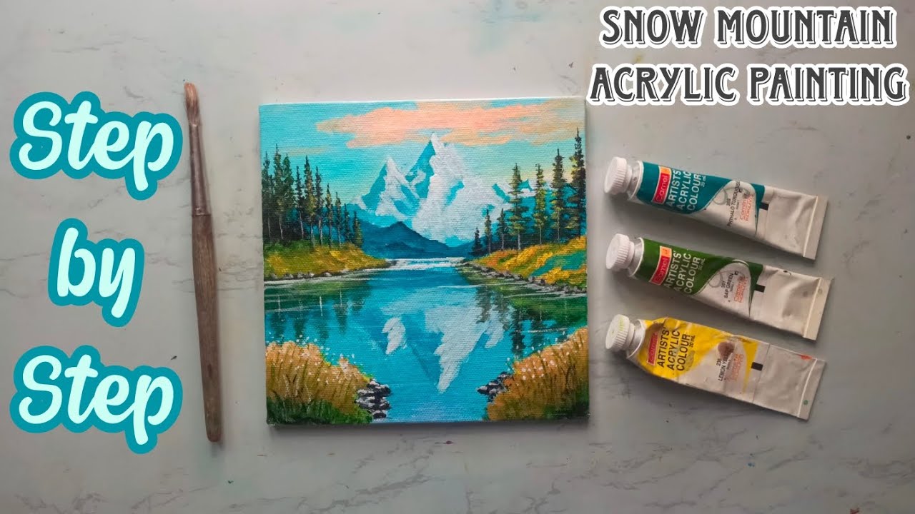 Snow Mountain ️ | Acrylic Painting for Beginners | Step by Step #19 ...