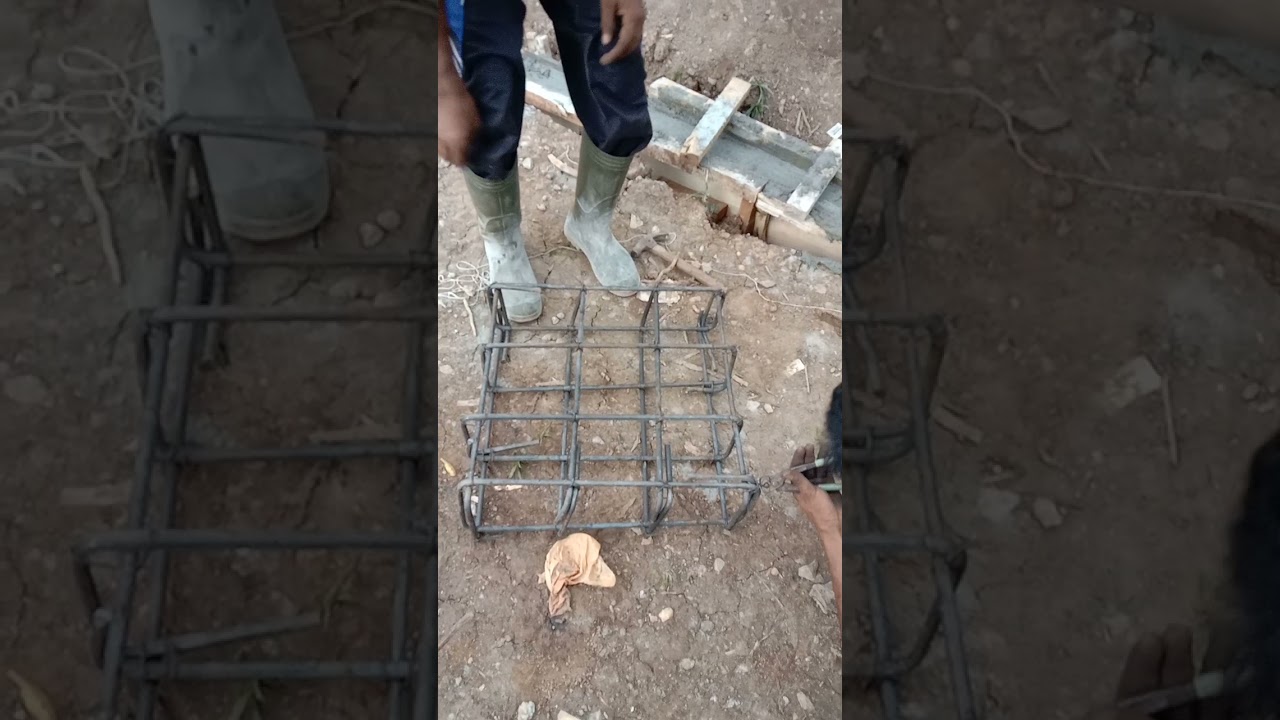 Cara Rakit besi cincin di sloof pagar beton - YouTube