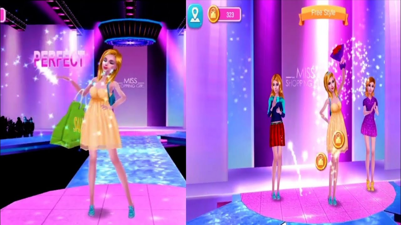 Shopping Mall girl- dress up & style game 💃| kids fun game - YouTube