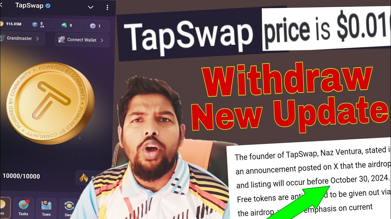 Tapswap withdraw update || Coin price 0.01$ || Tapswap new update - YouTube