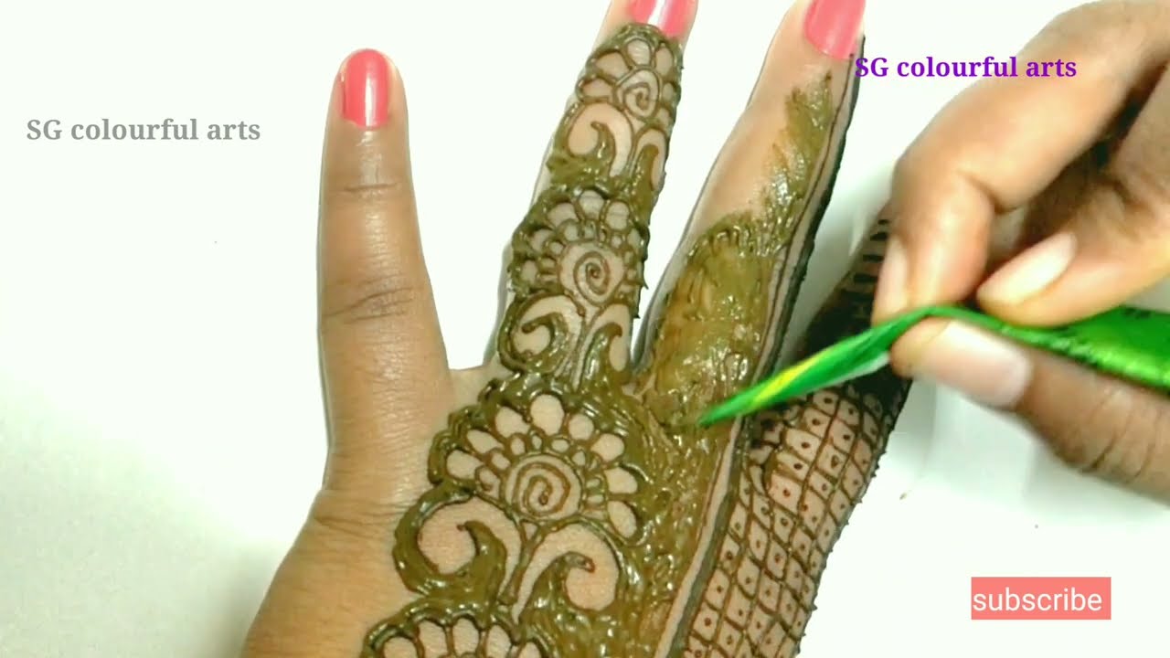 very easy mehndi design for beginners/henna design for hand/cone design ...