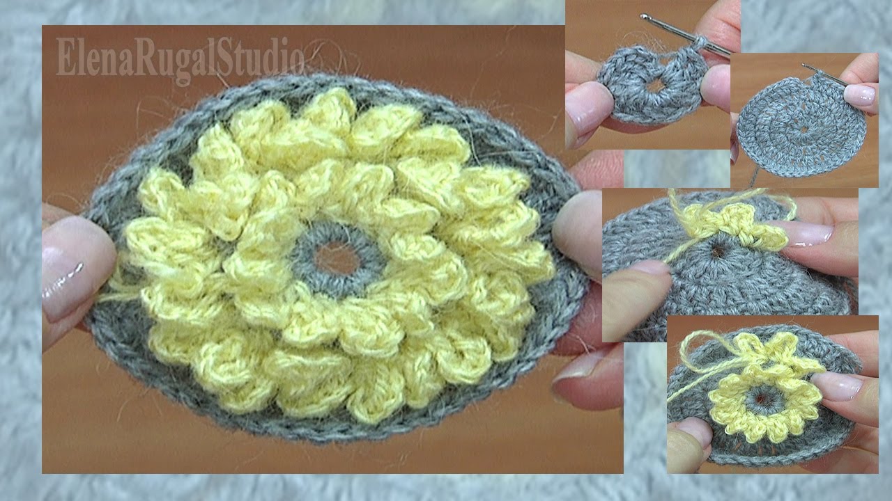 Crochet Freeform Motif Tutorial 10 - YouTube
