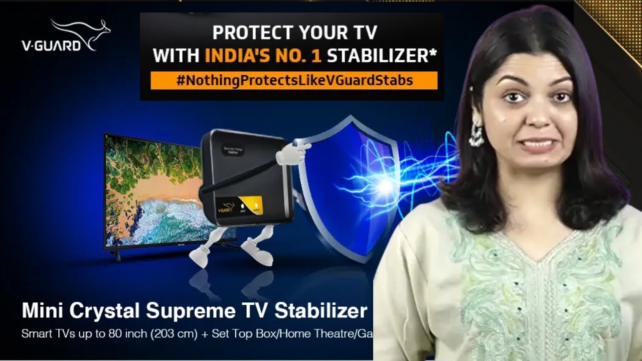 V-Guard Mini Crystal Supreme TV Stabilizer | Applicable for Smart TV's ...