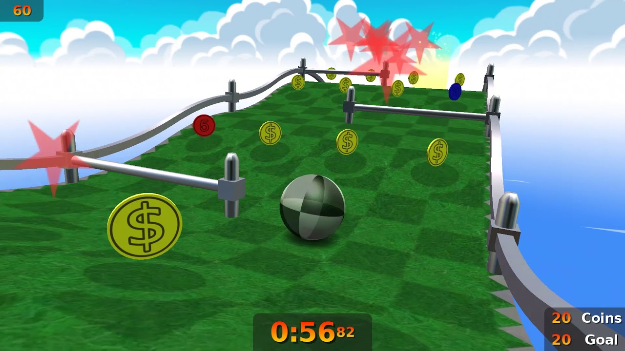 Neverball 🎮 Easy Level 07 🎮 'over the hills' - YouTube