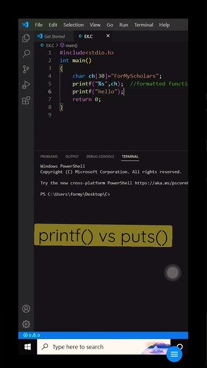 Printf Vs Puts In C Shorts Ytshorts Ytindia Programming