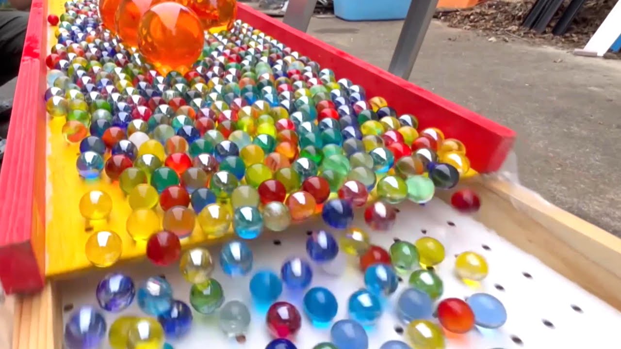 Marble Run Race ☆ Handmade Wooden Slope & Rolling Bucket Dragon Ball ...