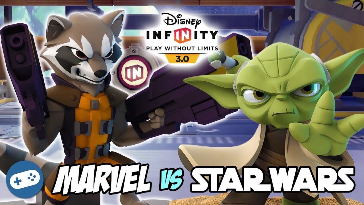 Marvel VS Star Wars Disney Infinity Toy Box Fun Gameplay with Rocket ...