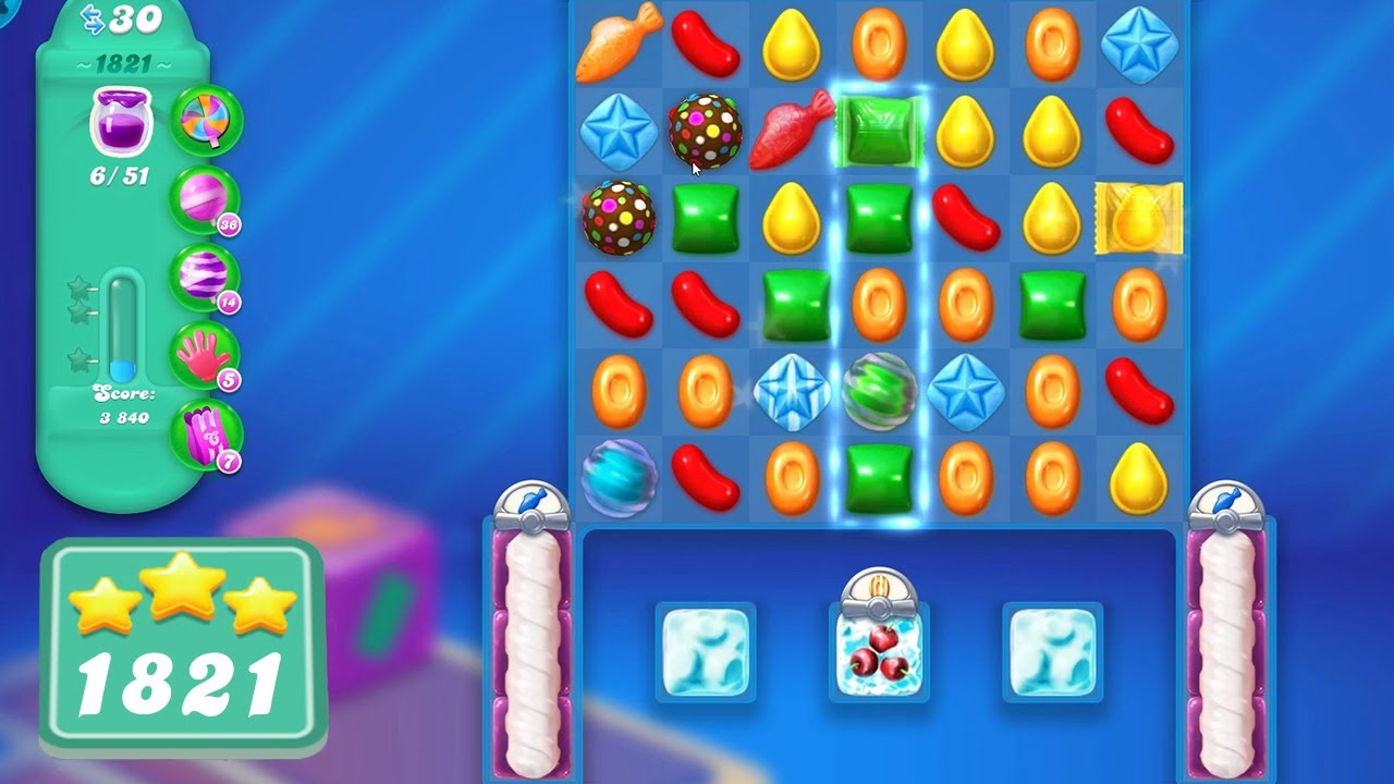 Candy Crush Soda Saga Level 1821 || 3 Stars 🌟🌟🌟 - YouTube