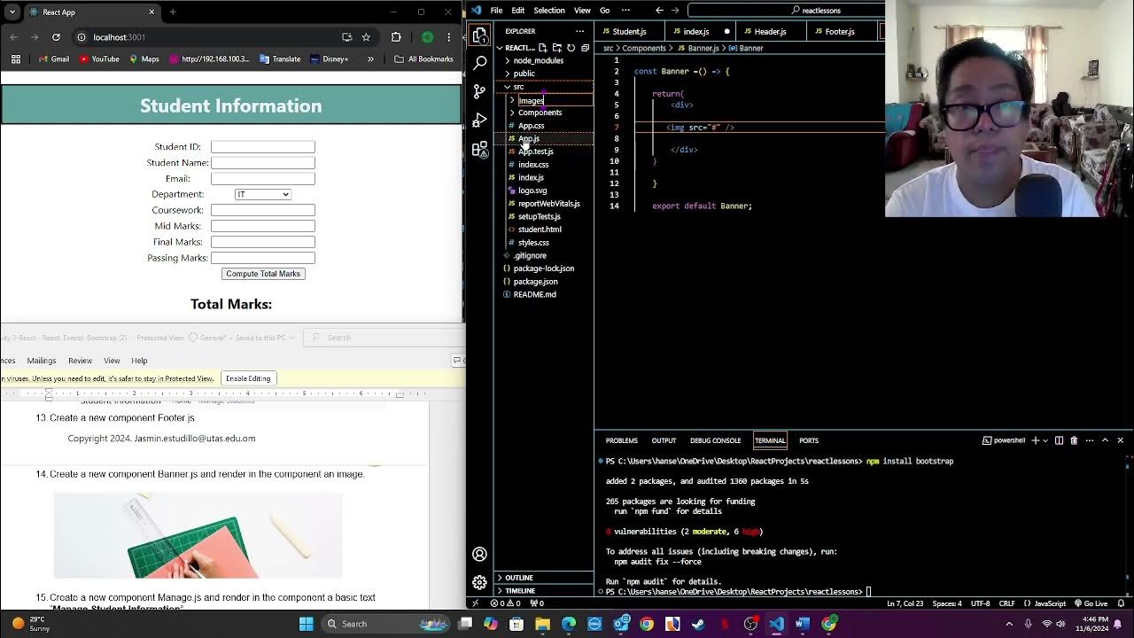 MERN Lesson 3 - "Creating Components and Using Bootstrap" - YouTube
