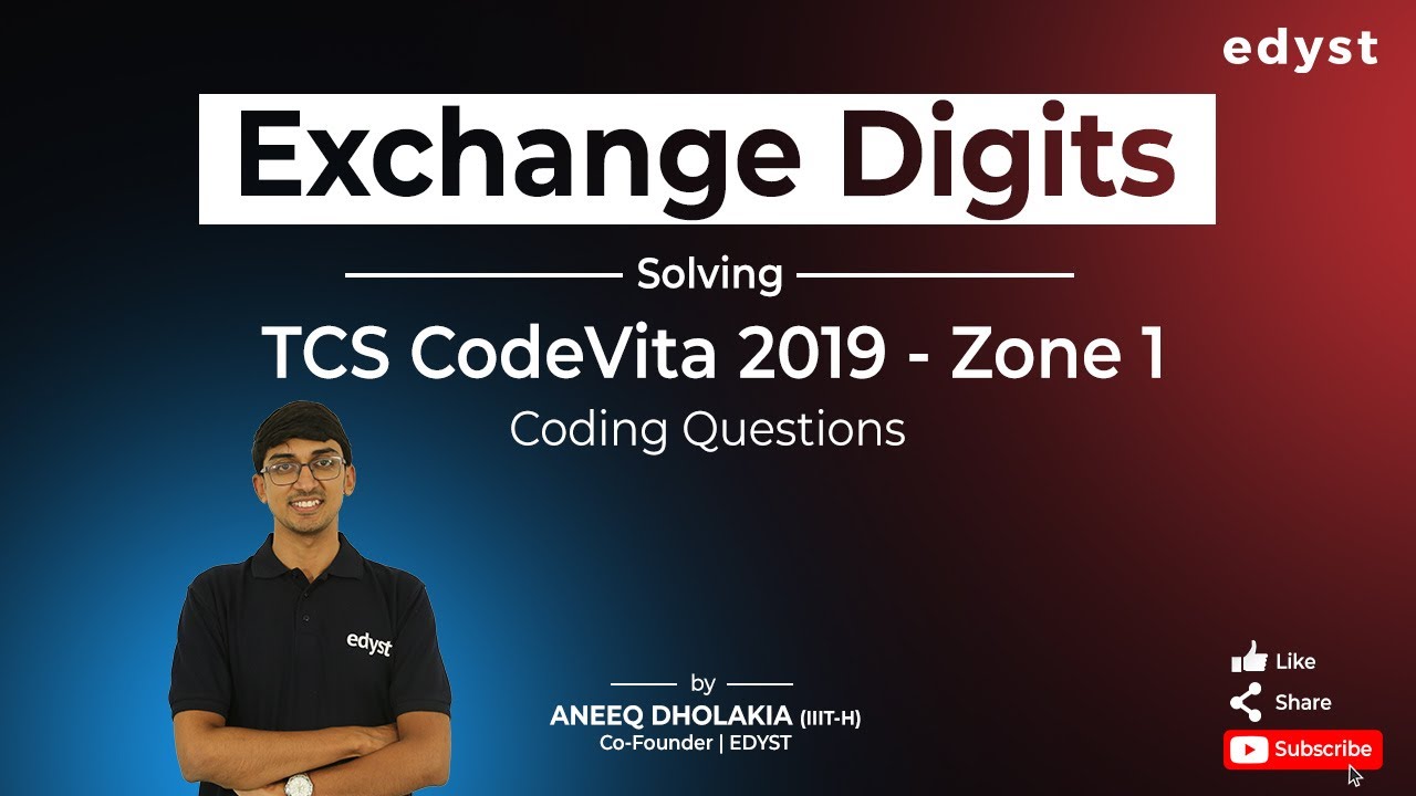 Exchange Digits | TCS CodeVita 2019 Question with Answer - YouTube