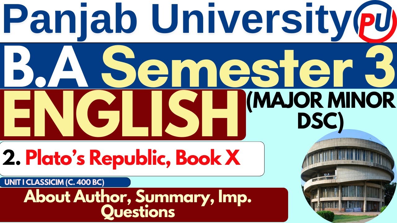 BA English Semester 3 | Plato's Republic Book X | English BA Sem 3 ...