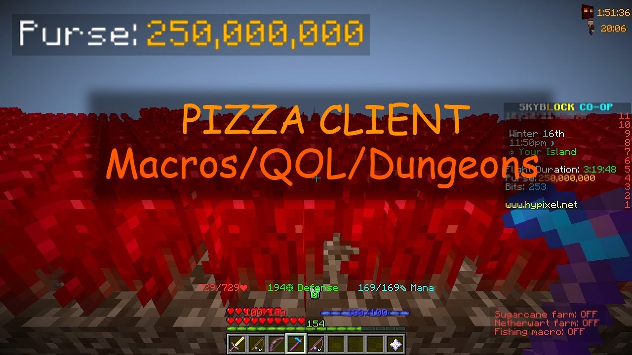 Skyblock Pizza Client Showcase (V1.1.3) - Hypixel Skyblock - YouTube