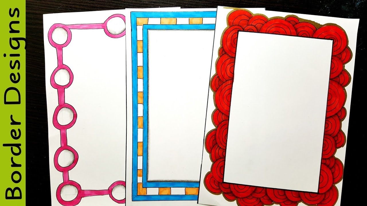 Border designs on paper|Border Designs|Project work Designs|Borders ...
