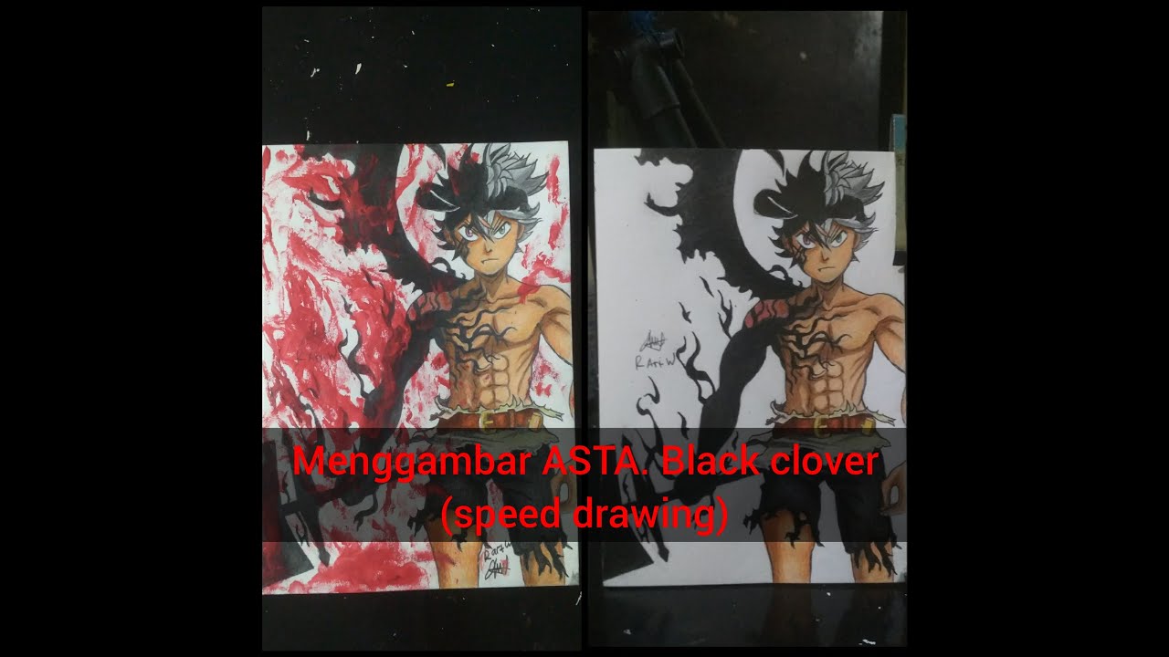 BLACK CLOVER, ASTA (speed DRAWING), cara menggambar ASTA black clove ...