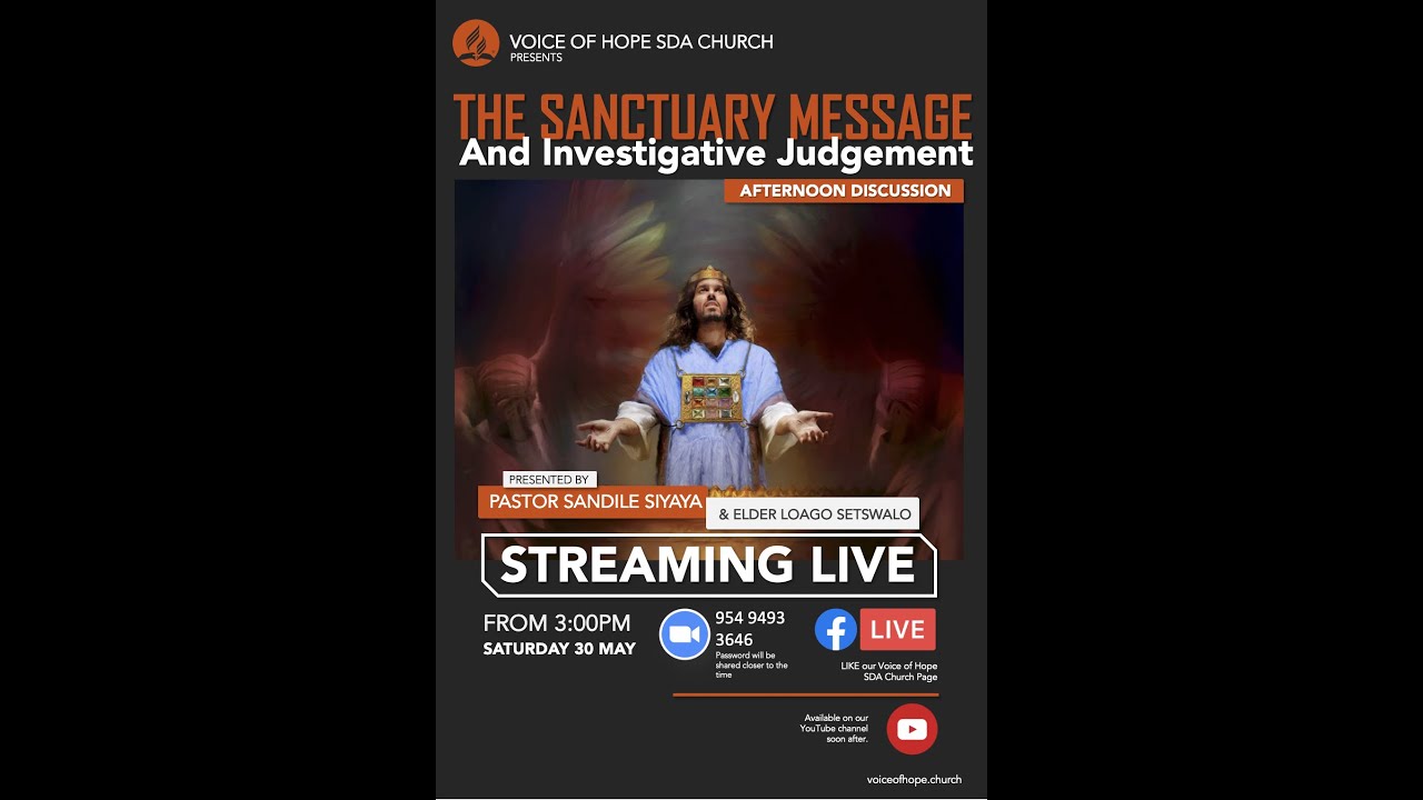 The Sanctuary Message & The Investigative Judgement | 30 May 2020 - YouTube