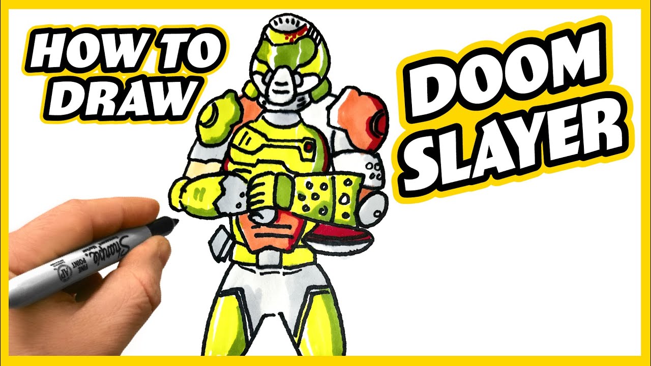 How To Draw Doom Slayer | Fortnite | Step by Step Drawing Tutorial # ...