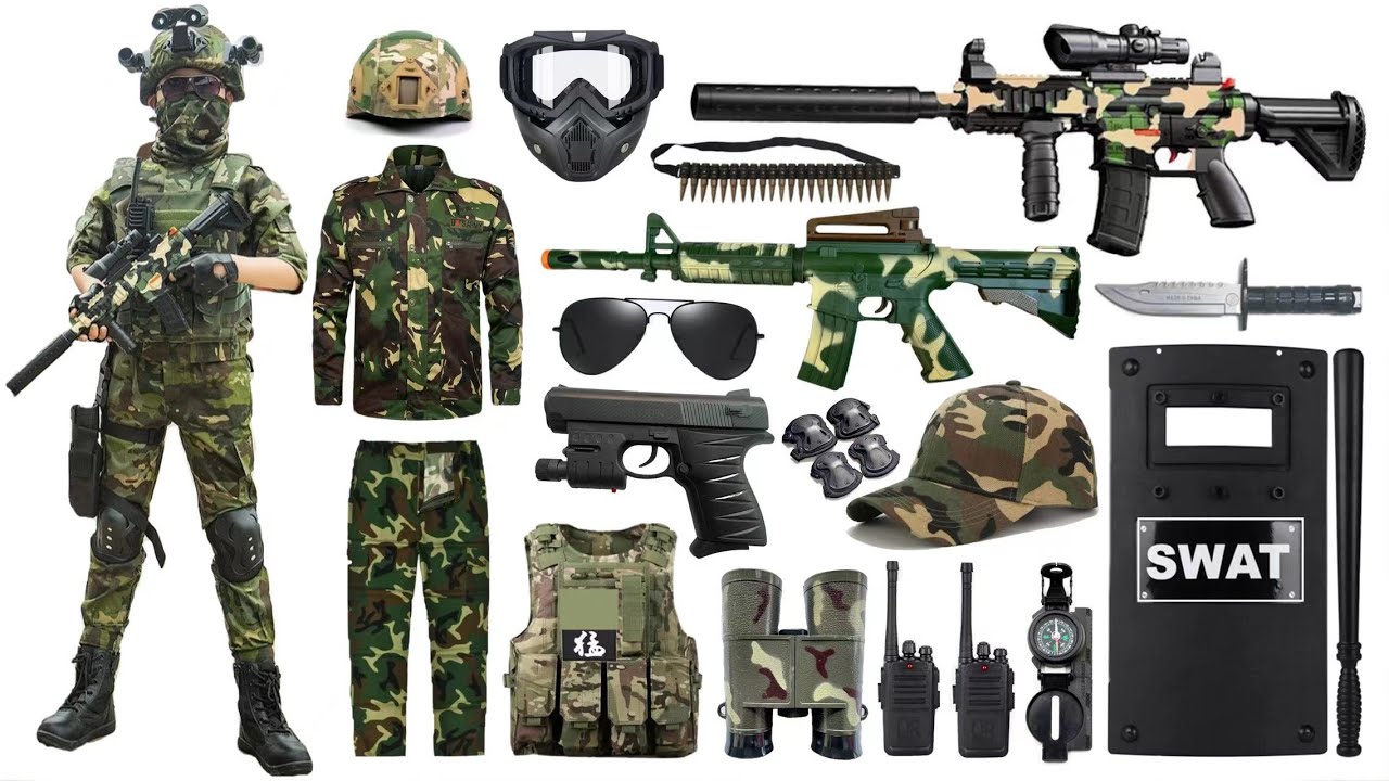 Special Police Weapons Toy set Unboxing- M416 guns,S686 shotgun, Gas ...