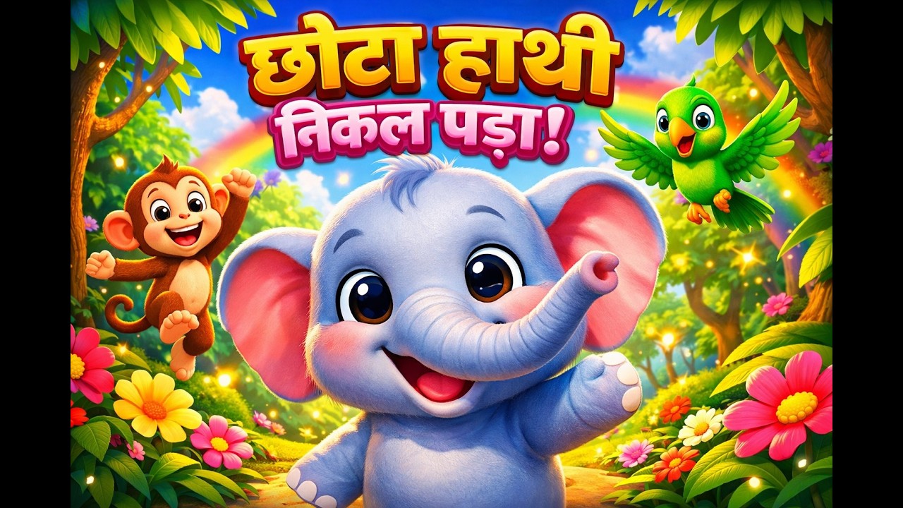 chota hathi rhymes | चोटा हाथी निकल पड़ा 🐘 | Hindi Poem for Kids ...