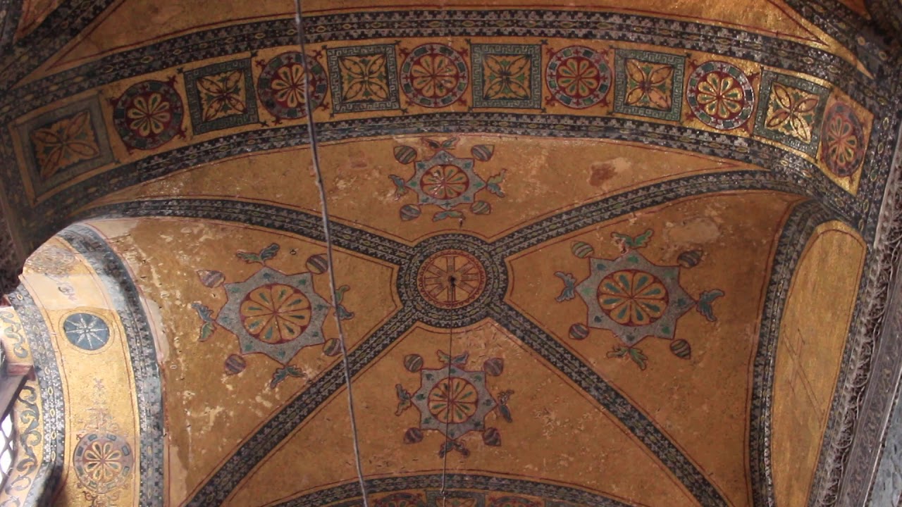 아야 소피아 대성당의 나르텍스 천장(narthex's ceiling of Ayasofya Museum in Istanbul ...