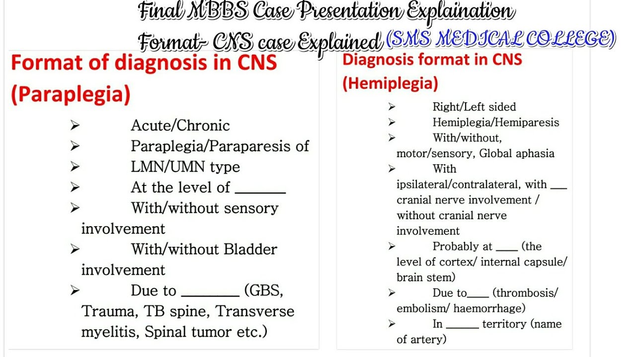 CNS Case Presentation In Medicine Format For Provisional Diagnosis